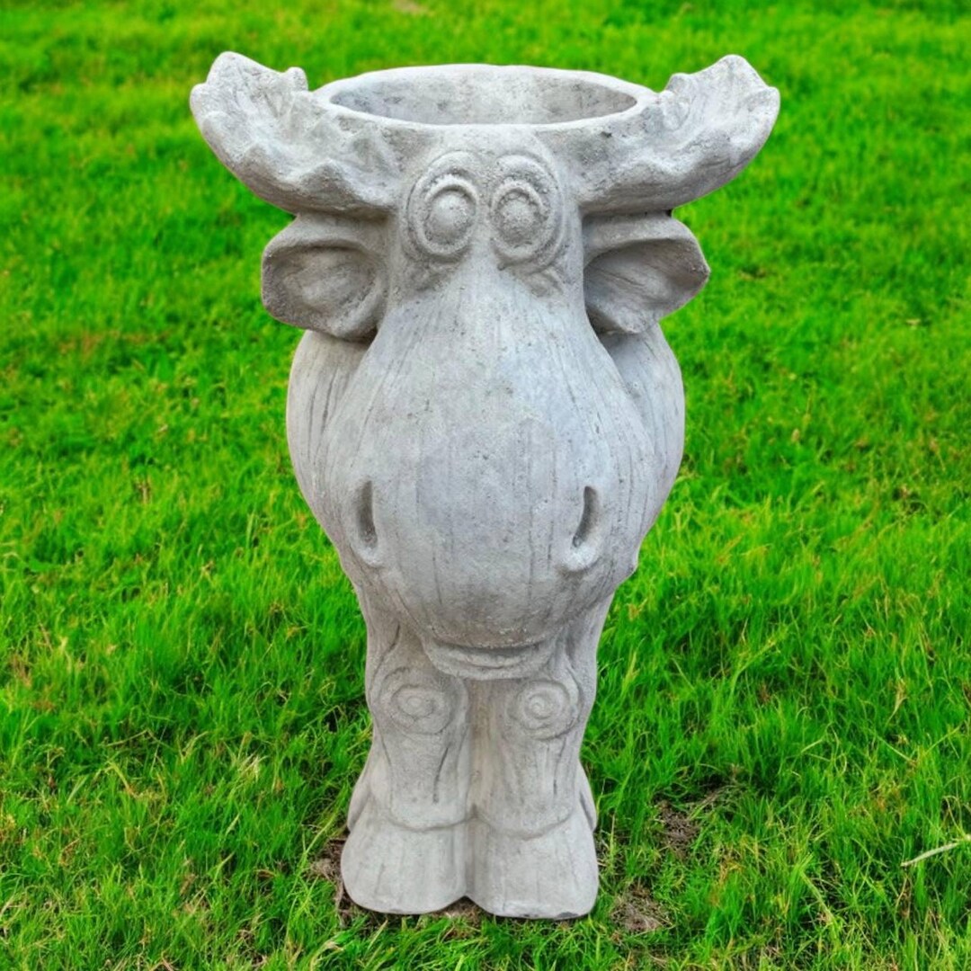 Standing Moose, Flowers Planter, Pot Figure, Patio Planter, Moose ...