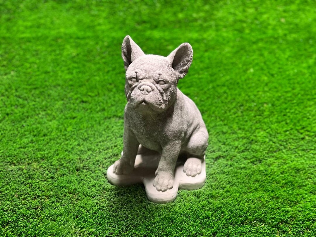French Bulldog Memorial, Stone Statue, Garden Bulldog, Dog Grave ...
