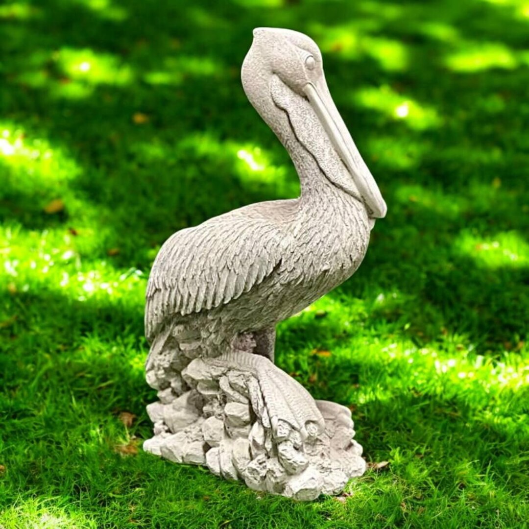 Pelican Statue, Bird Figure, Stone Pelican, Lawn Decor, Birds Lovers ...