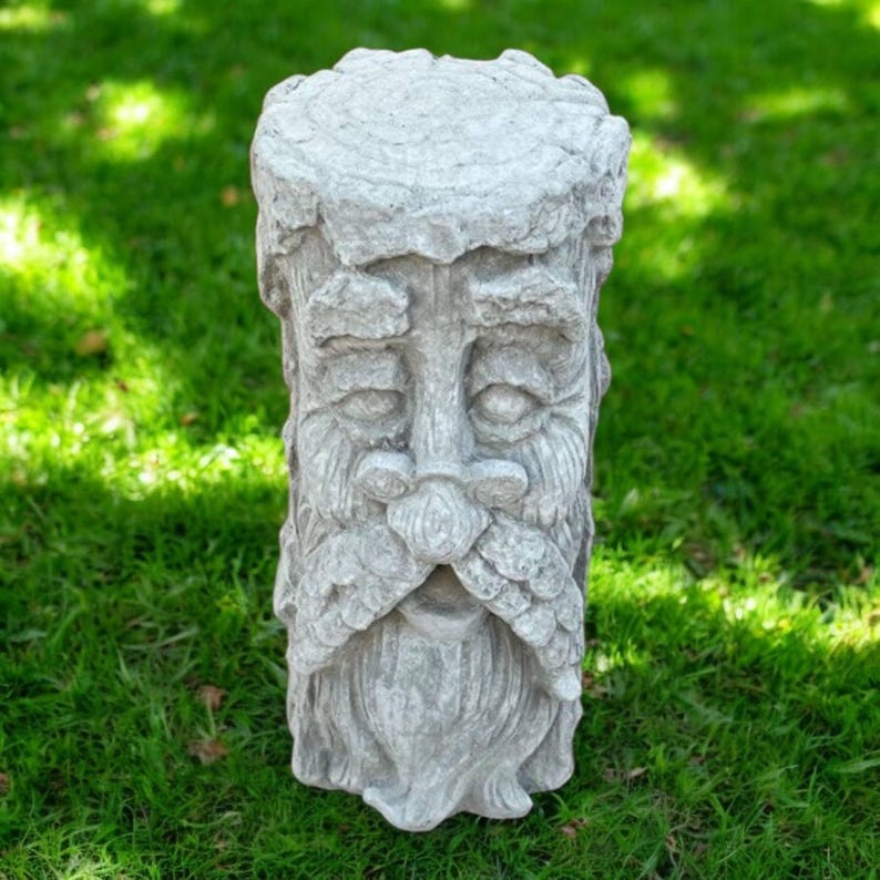 Tree Statue, Face Sculpture, Man Face, Stone Art, Garden Face, Patio ...