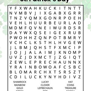St. Patrick’s Day 3 Word Searches Printable - Fun Holiday Activity for ...