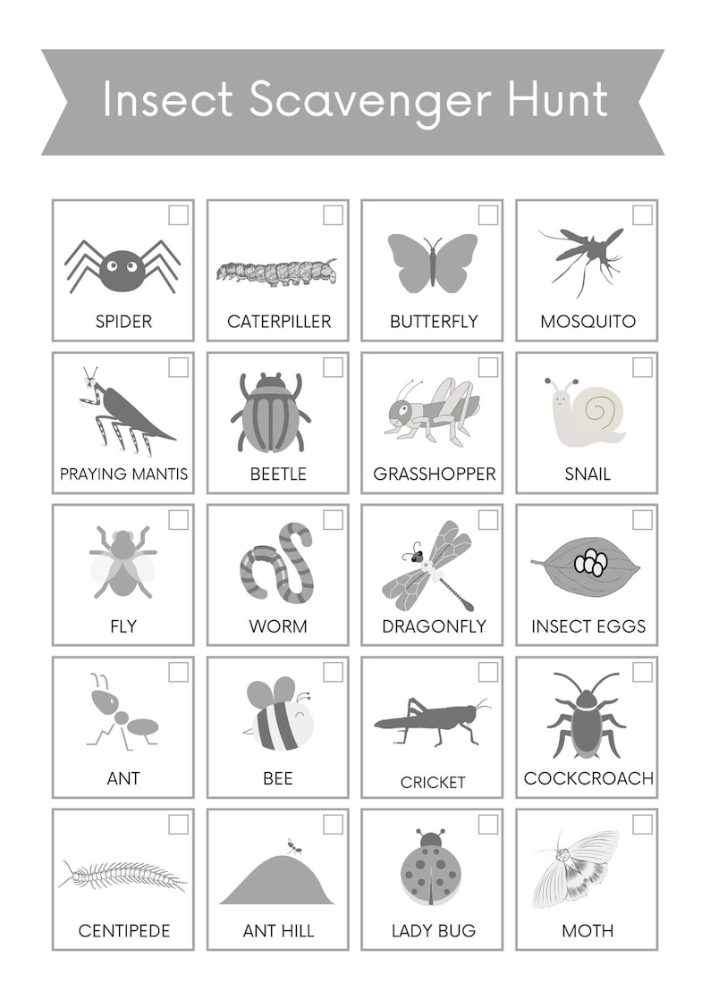 Kids Scavenger Hunt Printable – Fun Outdoor & Indoor Activity, Nature ...