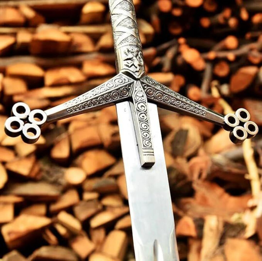 Handmade Viking Claymore Sword Carbon Steel, Leather Sheath | Gift ...