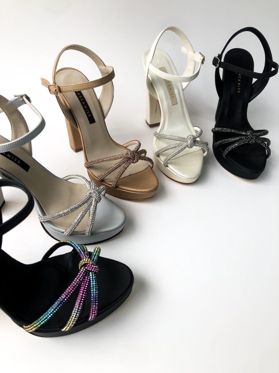 Satin Block Heels Satin Wedding Platform Heel, Bridesmaids Shoes ...