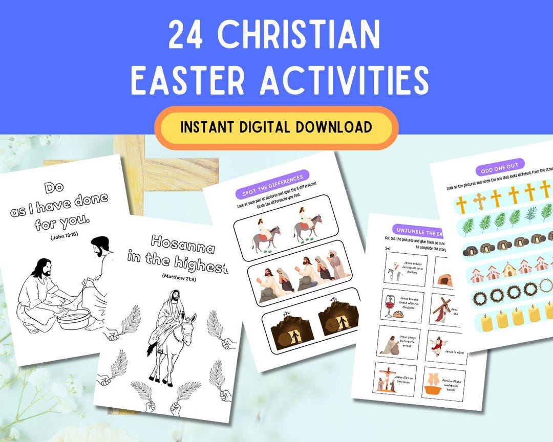 Easter Activity Pack for Kids, Christian Easter Printables, Sunday ...