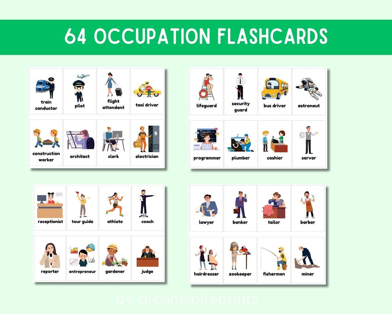 Occupations Flashcards, Community Helpers Flashcards, Jobs for Kids ...