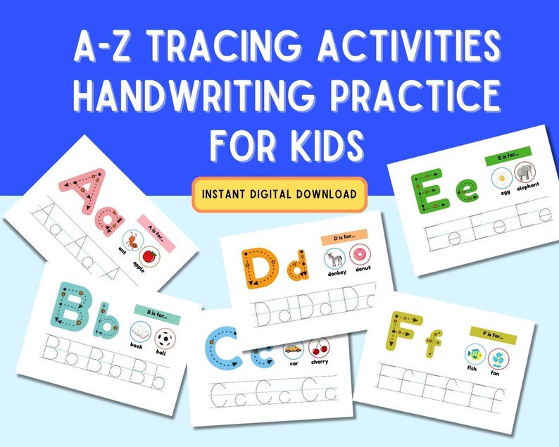 Alphabet Tracing Worksheets, A-Z Uppercase & Lowercase, Letter Tracing ...
