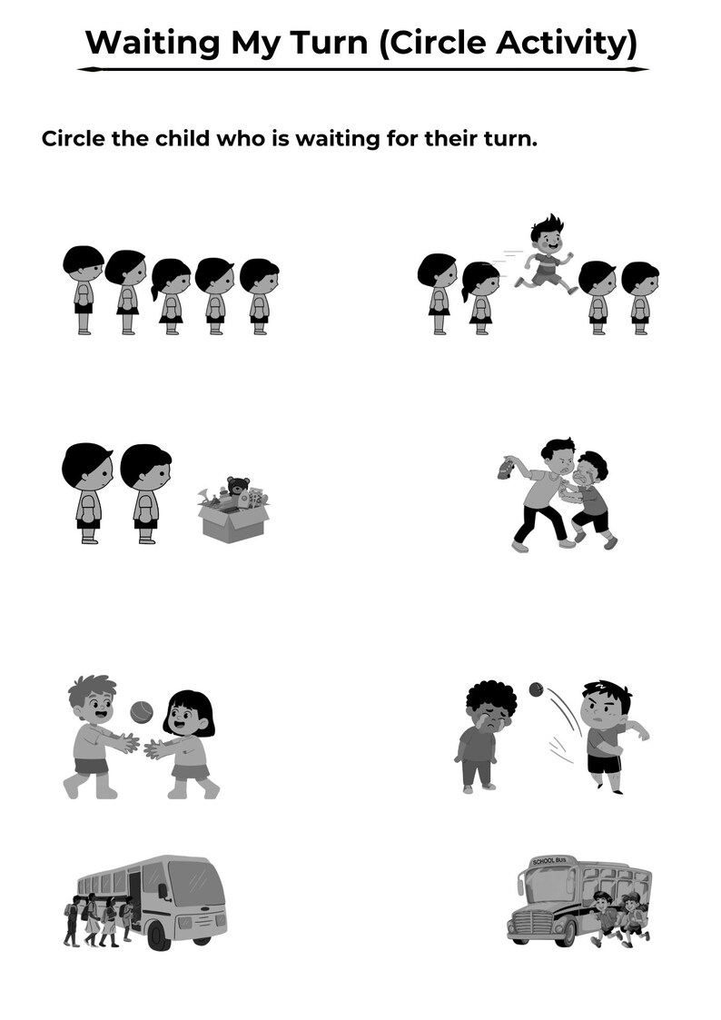 Taking Turns Worksheets,social Skills Activities for Kids, Waiting My ...