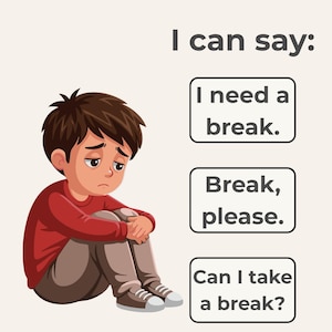 Requesting a Break Behavior Script Cards,autism & SPED Visual Supports ...