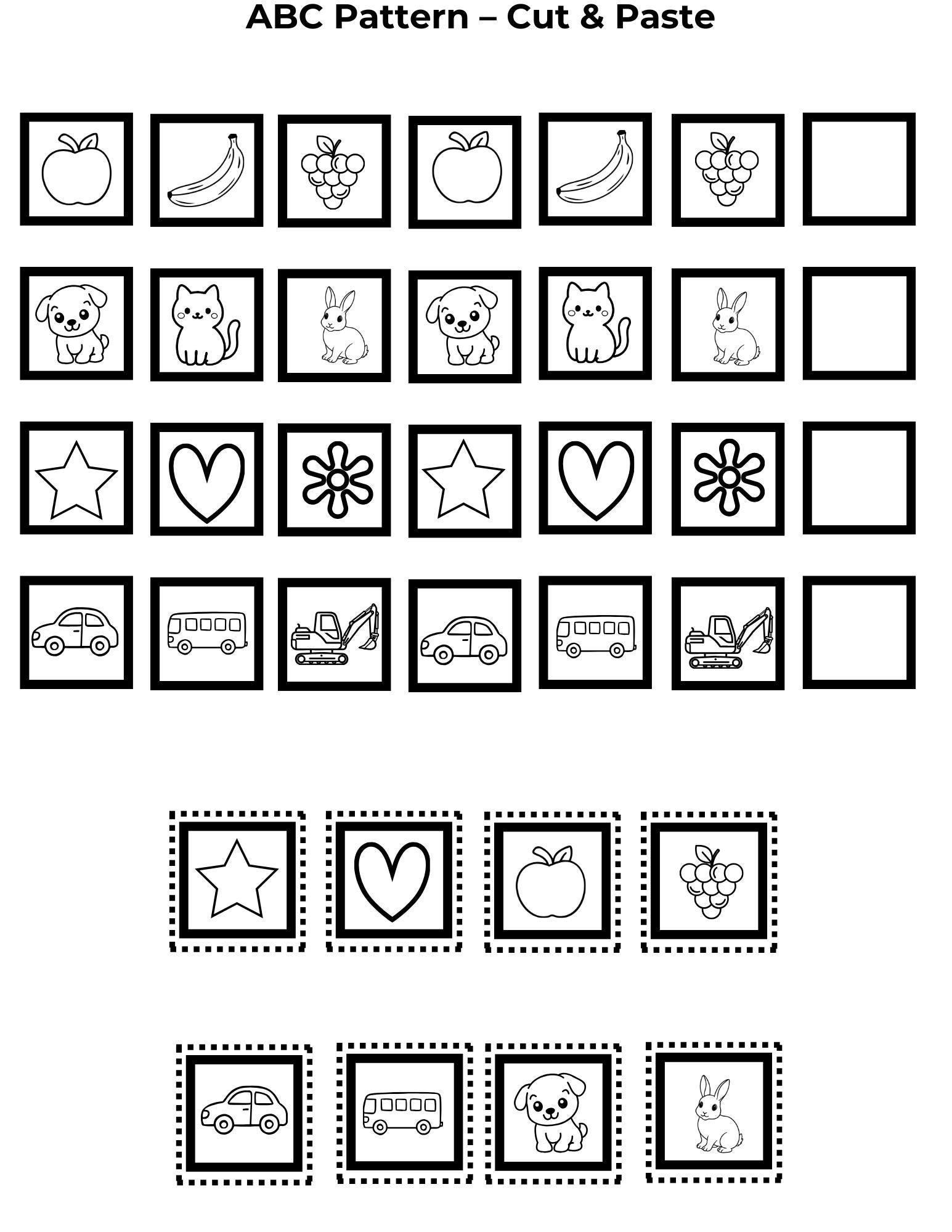 Aabb Pattern Worksheet AAB And AABB Pattern Worksheet | Preschool