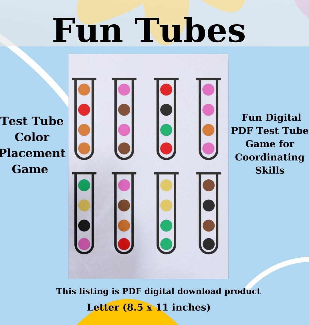 Fun Digital PDF Test Tube Game for Coordinating Skills,great Gift for ...