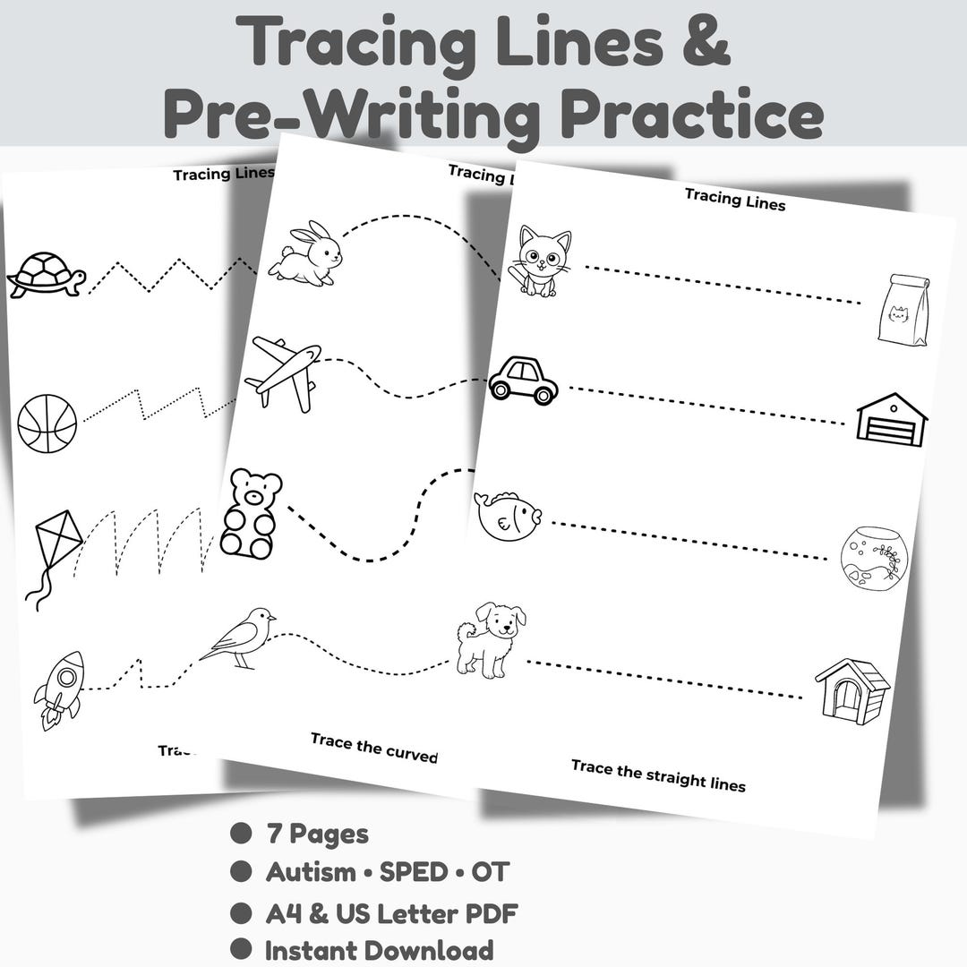 Tracing Lines & Pre-writing Worksheets,fine Motor Skills Practice ...