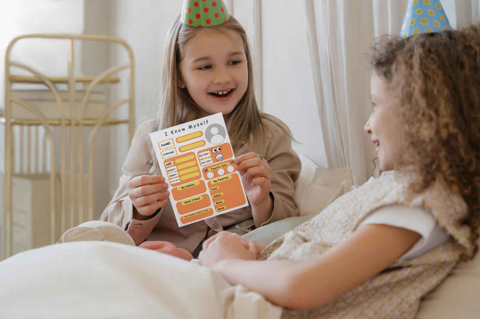 Printable I Know Myself Chart for Kids,self-identification Guide for ...