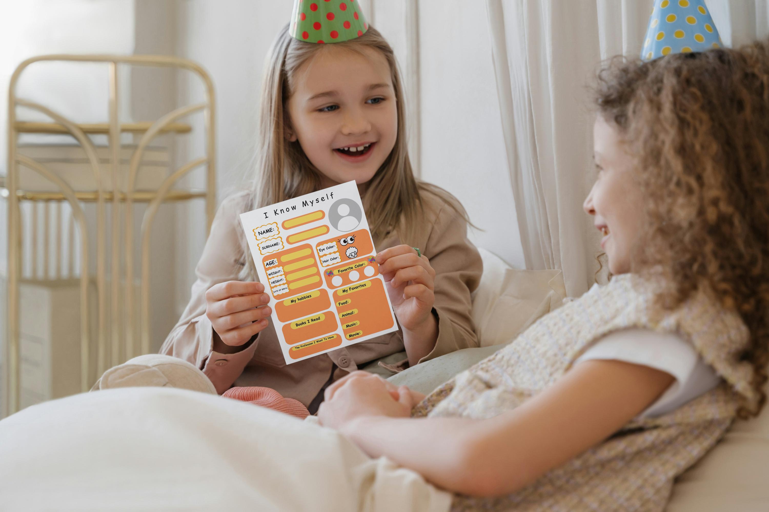 Printable I Know Myself Chart for Kids,self-identification Guide for ...