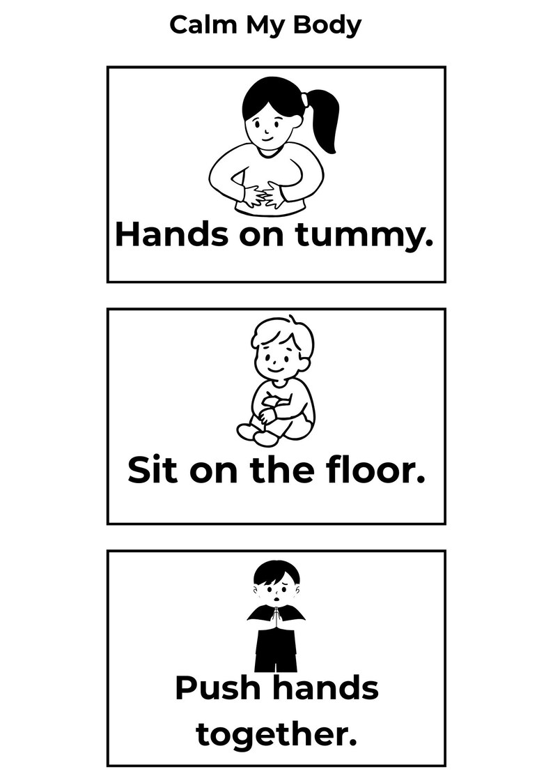 Emergency Calm Scripts for Autism & Sped,visual Calm Down Cards ...