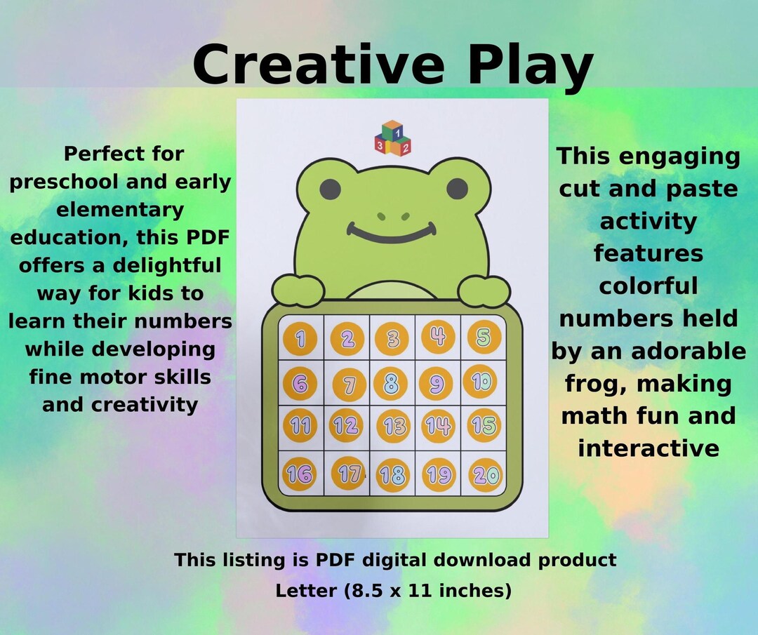 Interactive Cut and Paste Numbers, Ideal for Enhancing Math Skills ...