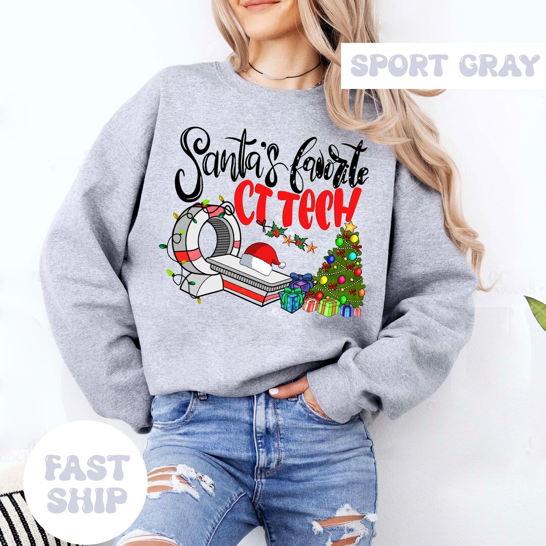 Santa's Favorite MRI Tech - MRI Tech Sweater - Christmas MRI Tech Shirt ...