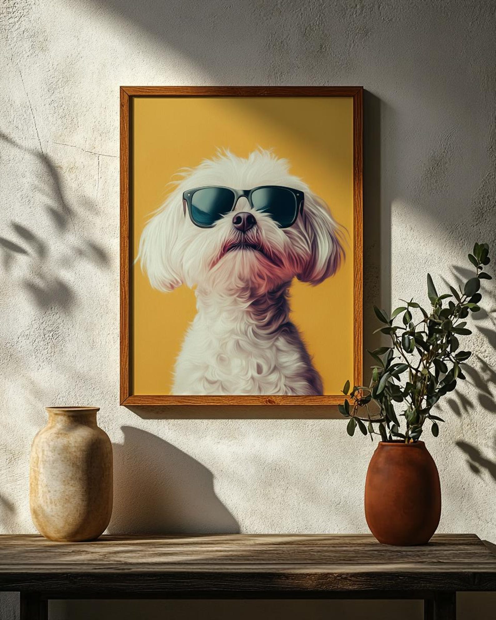 Cute Dog Wall Art | Digital Download | Maltese With Sunglasses | Funny ...