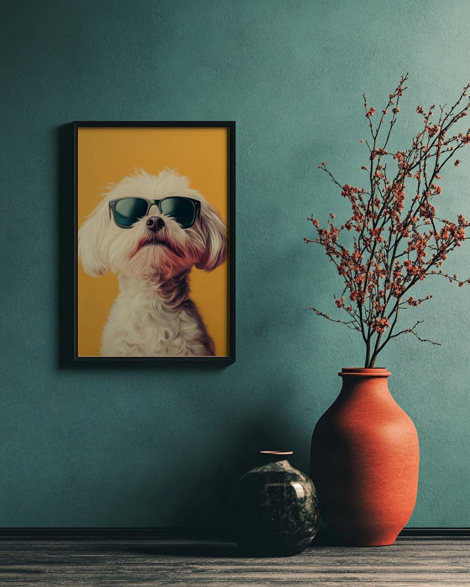 Cute Dog Wall Art | Digital Download | Maltese With Sunglasses | Funny ...