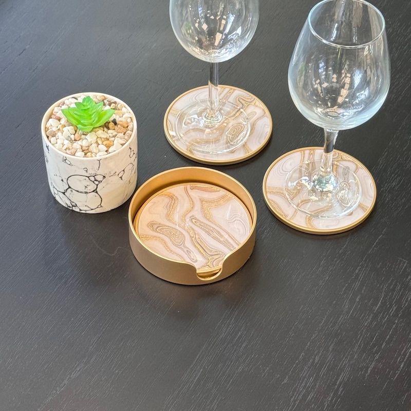 Elegant White Coasters - Etsy UK