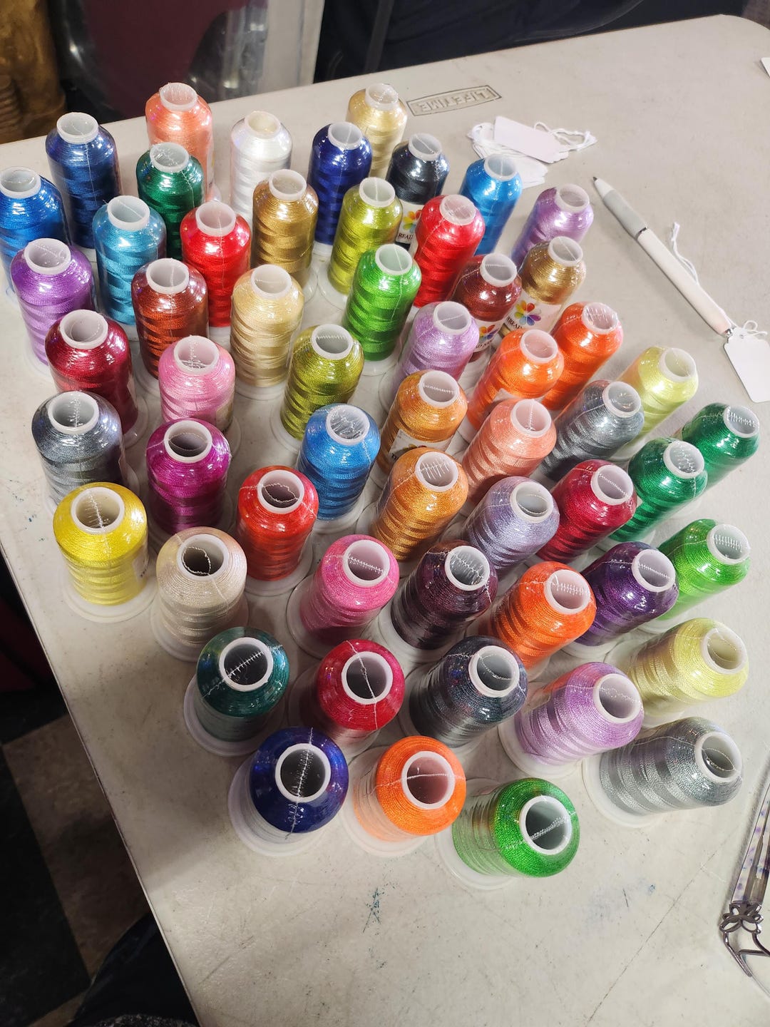 56 Spools 100 % Poly Embroidery Thread 1100 Yards Each a Rainbow of ...