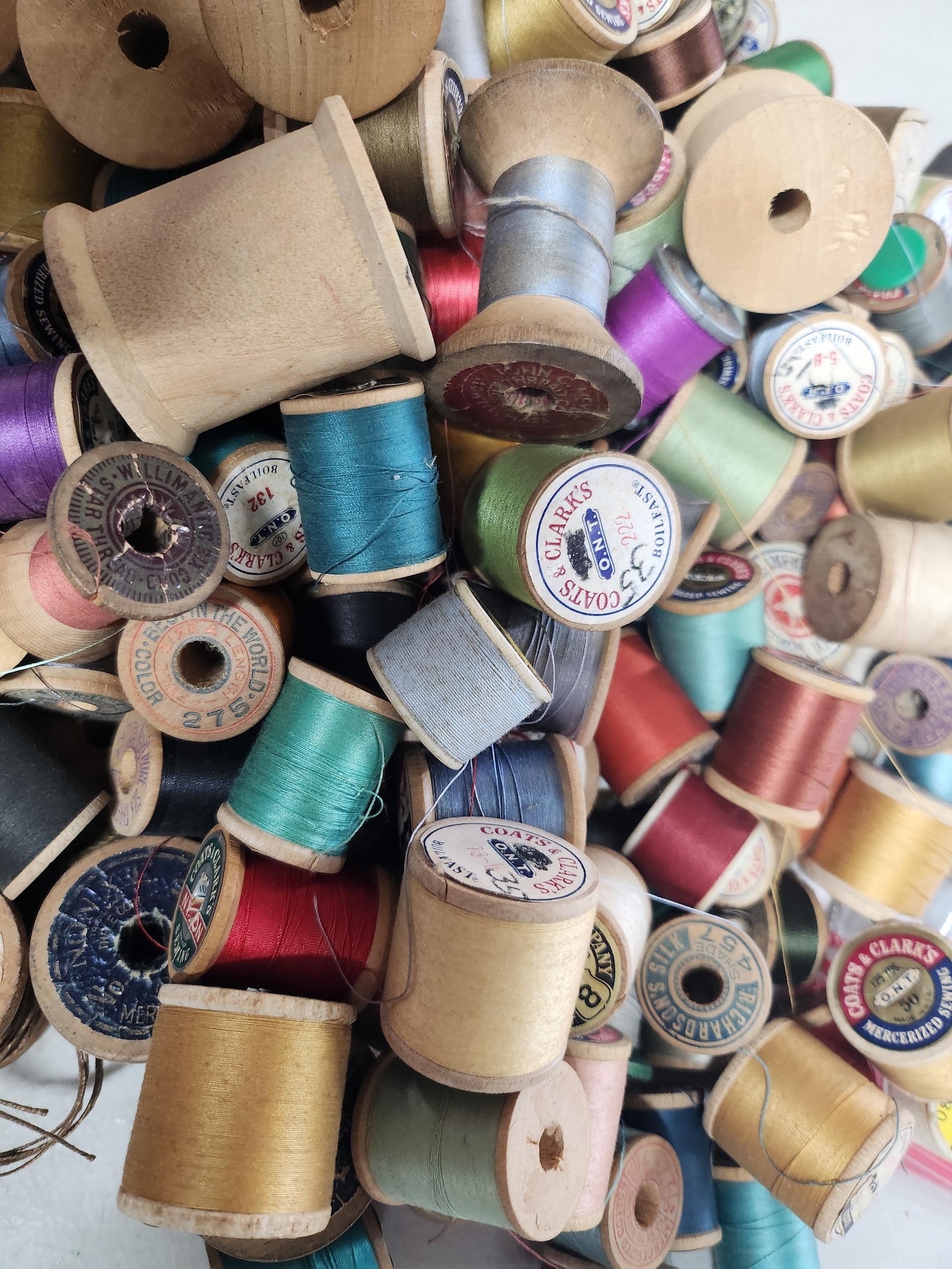 Bag of Vintage Thread and Wood Spools 50+ in Each Bag - Etsy