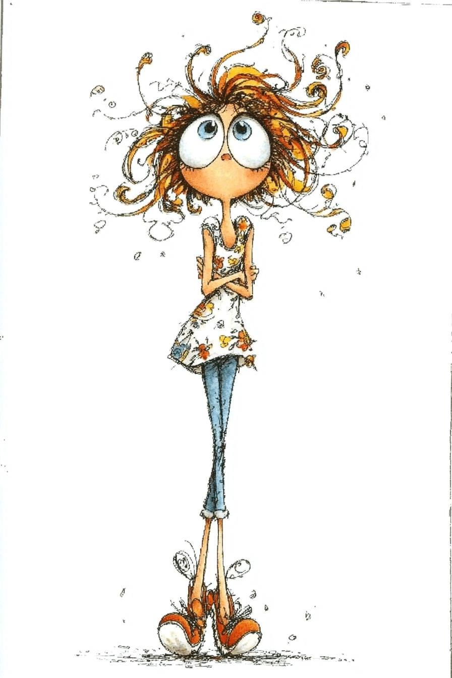 Student Groovy Adele Cartoon Line Art Illustration Color Bundle 1 48 ...