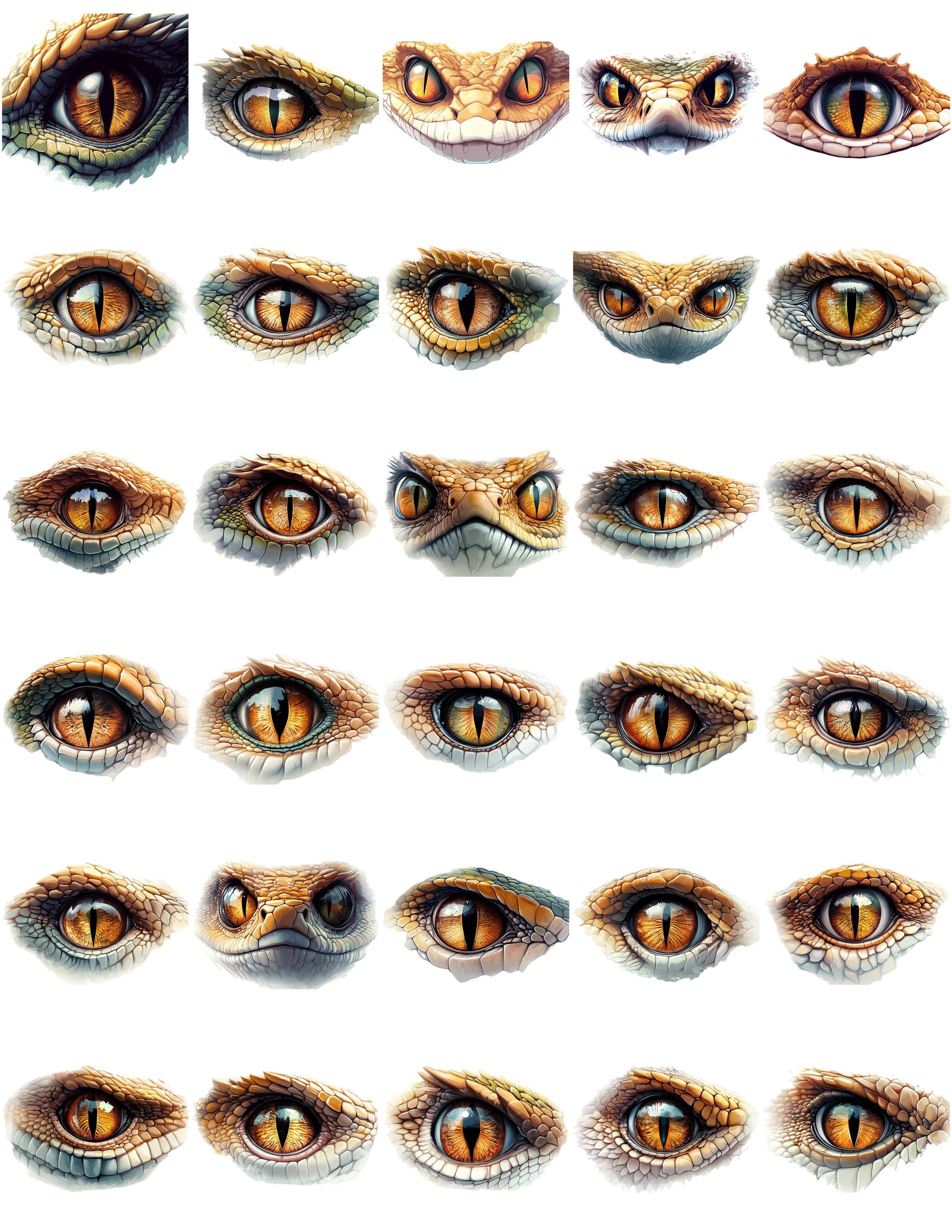 Snake/reptile Eye Color Cartoon Transparent Background Bundle 1 48 ...