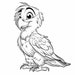 Hawk Cartoon Illustration Black and White Bundle 1 60 Digital Line Art ...