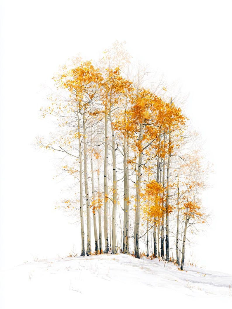 Aspen Grove Line Art Pastel Bundle 3 15 Digital Ai Line Art PNG-SVG ...