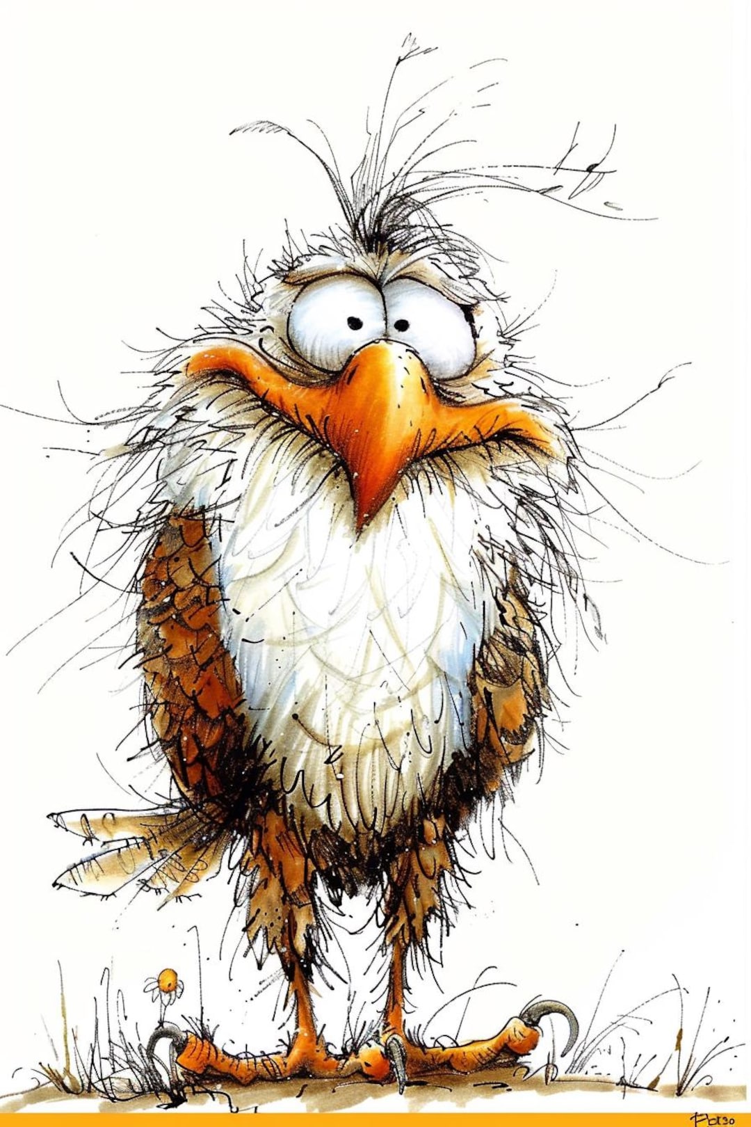 Bald Eagle Crazy Cartoon Color Bundle 3 18 Digital Line Art PNG-SVG ...