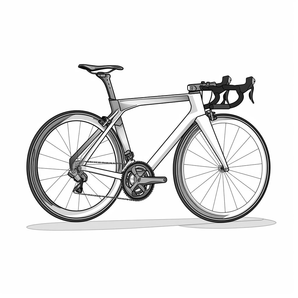 Road Bike Black and White Line Art Bundle 1 48 Digital Ai Line Art PNG ...