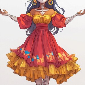 Girl Latin American Vintage Celebration Cartoon Line Art Illustration ...