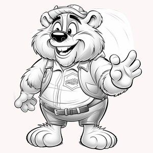 Bear at Work Cartoon Bundle 2 42 Digital Ai Line Art PNG-SVG (digital ...
