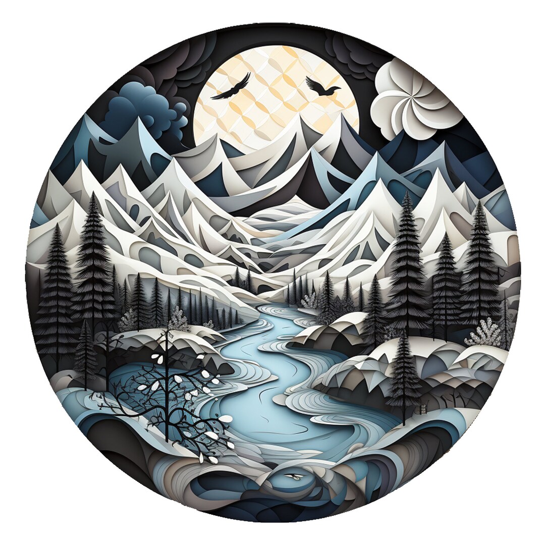 MTN SCENE OVAL Cubism Bundle 1 20 Digital Line Art Ai Images (digital ...