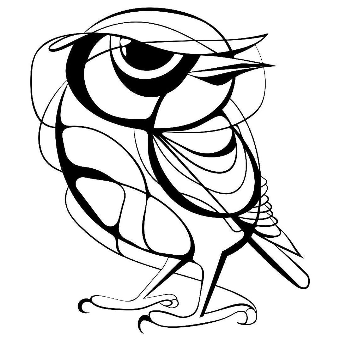 Birds Abstract Line Art Illustration Black and White Bundle 1 80 ...
