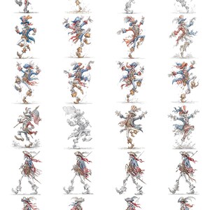 Pirate Skeleton Patriot Line Art Color Bundle 1 36 Digital Ai Line Art ...