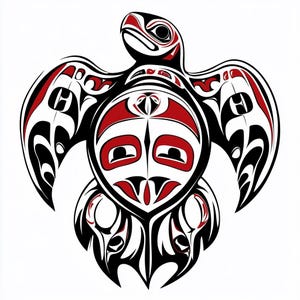 Turtle Northwest Tribal Designs Color Line Art Bundle 4 38 Digital Ai ...
