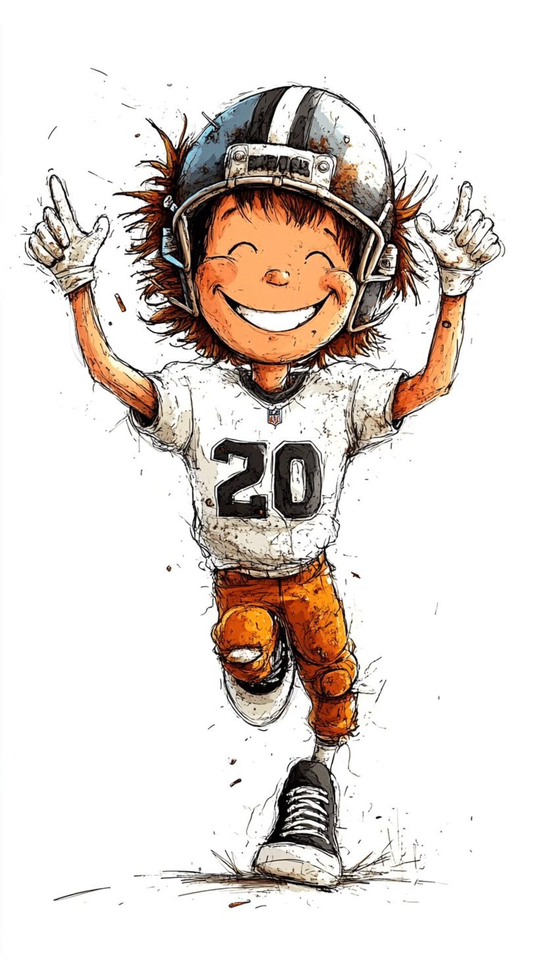Football Player Kid Cartoon Line Art Illustration Color Bundle 2 48 ...