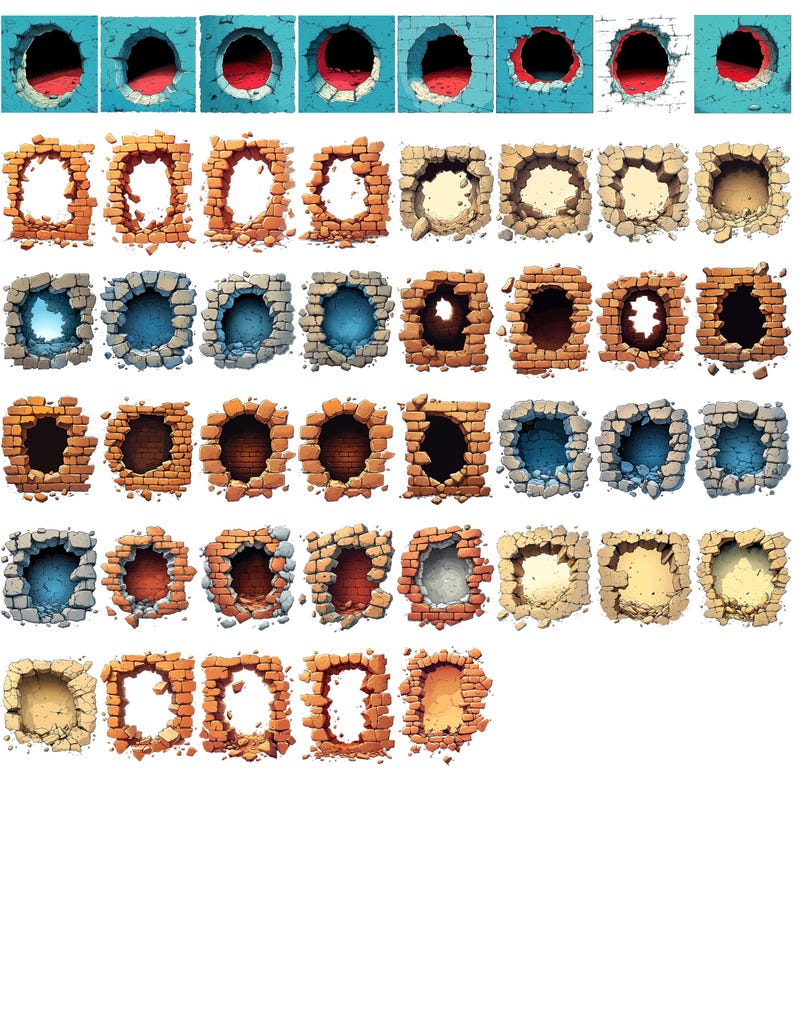 Holes Cartoon Color Clean Line Art Bundle 1 100+ Digital Line Art Ai ...