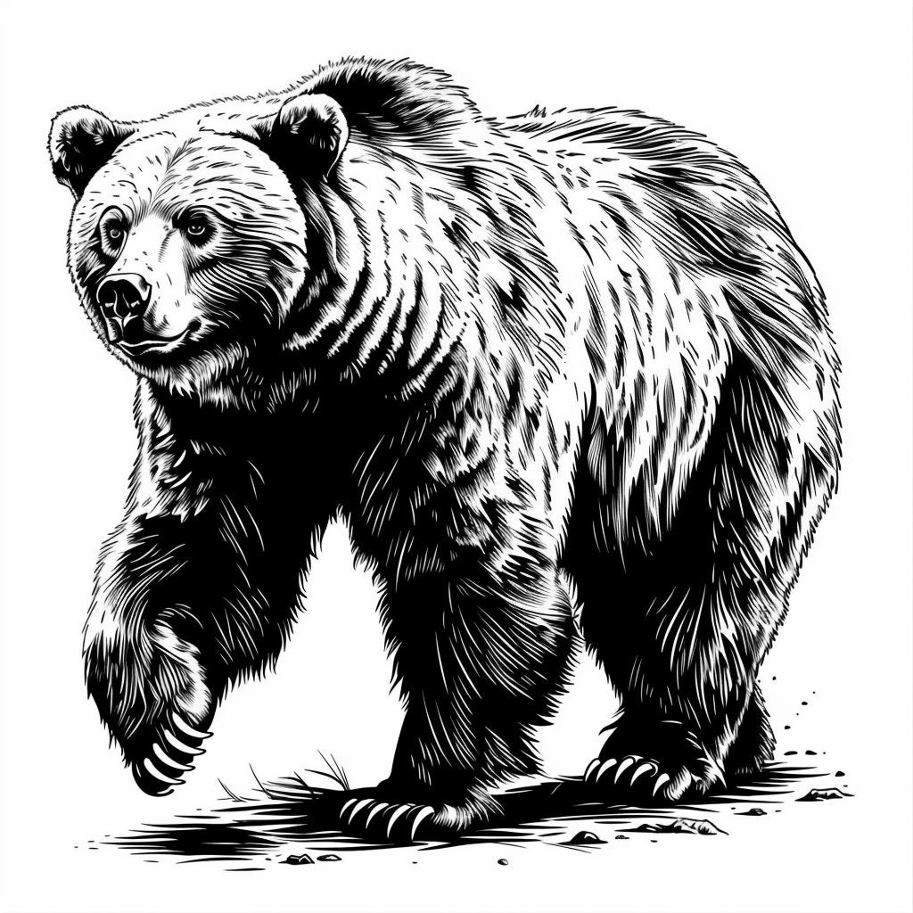 Bear Illustrations Bundle 1 60 Digital Ai Line Art PNG-SVG (digital ...