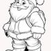 Santa Cartoon Line Art Illustration Black and White Bundle 4 42 Digital ...