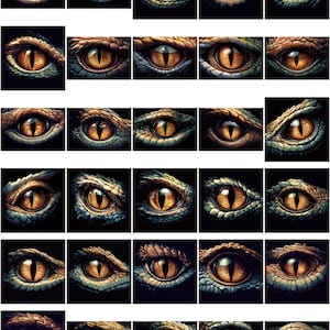Snake/reptile Eye Cartoon Color Black Background Bundle 1 60 Digital Ai ...