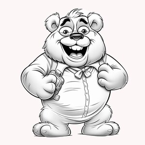 Bear at Work Cartoon Bundle 2 42 Digital Ai Line Art PNG-SVG (digital ...