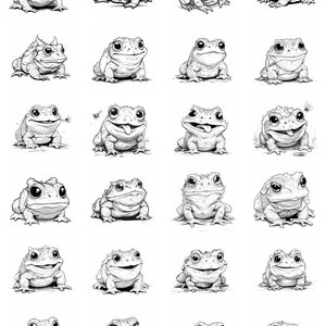 Cartoon Horned Toad Black and White Bundle 1 66 Digital Line Ai Art PNG ...