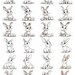 Bunnys of Easter Black and White Bundle 3 80 Digital Line Art Svg-png ...
