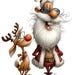 Santa and Rudolf Crazy Cartoon Line Art Color Bundle 2 24 Digital Ai ...