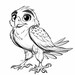 Hawk Cartoon Illustration Black and White Bundle 2 60 Digital Line Ai ...