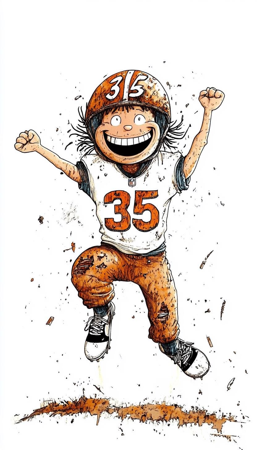 Football Player Kid Cartoon Line Art Illustration Color Bundle 1 48 ...