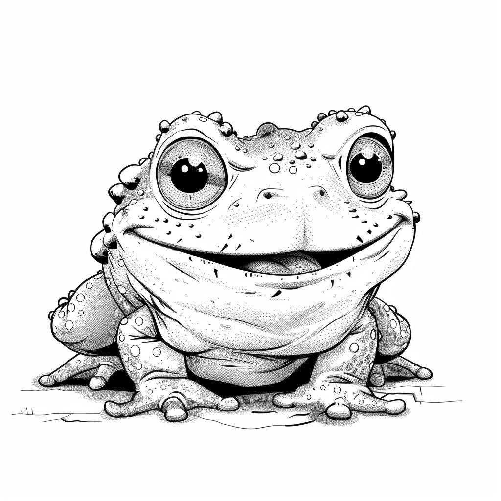 Cartoon Horned Toad Black and White Bundle 1 66 Digital Line Ai Art PNG ...